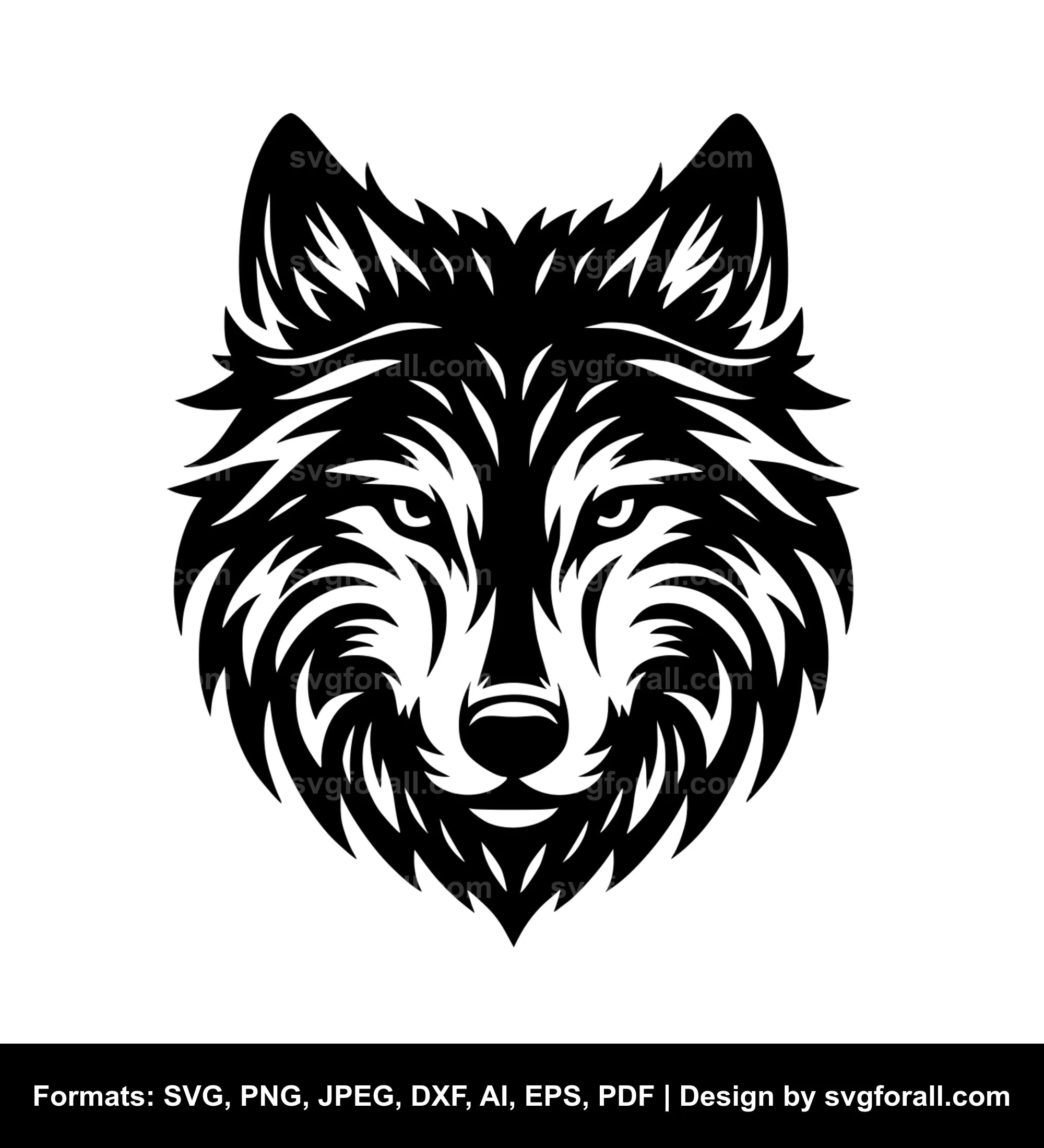 Wolf Face Vector SVG – svgforall.com